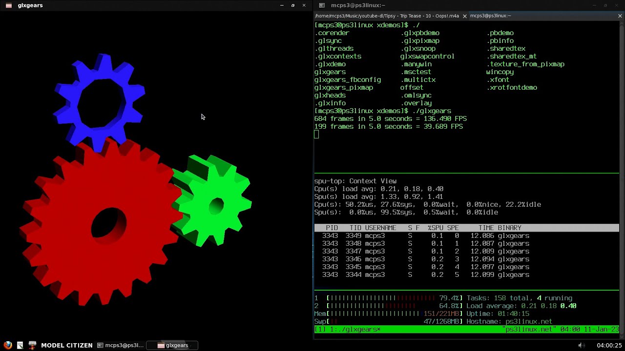 Playstation 3 CELL Processor OpenGL (Mesa) Demo - Linux - YouTube