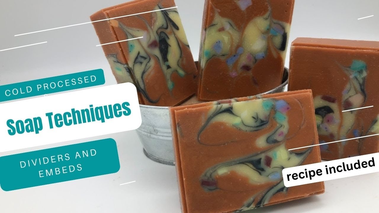 How to make cold process soap with embeds and dividers. Includes recipe ...