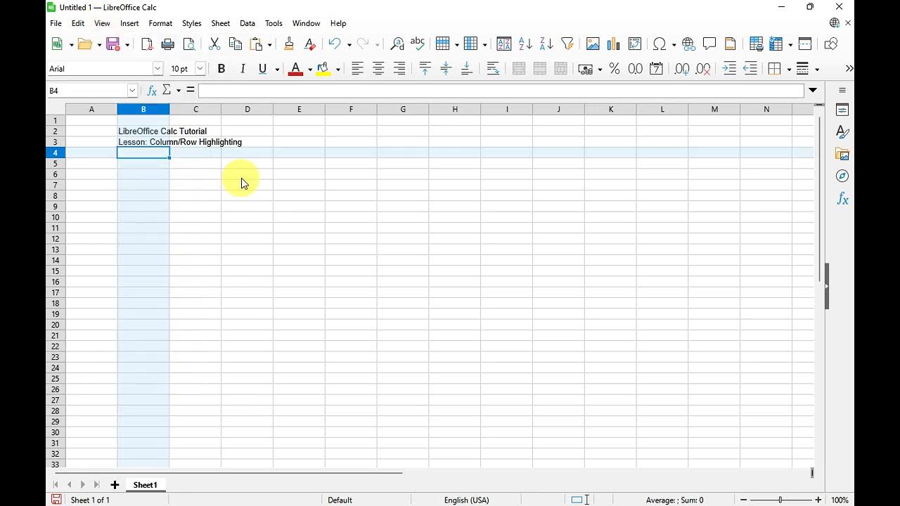LibreOffice Calc: toggle row/column highlighting feature #libreofficecalc #libreofficetutorial ...
