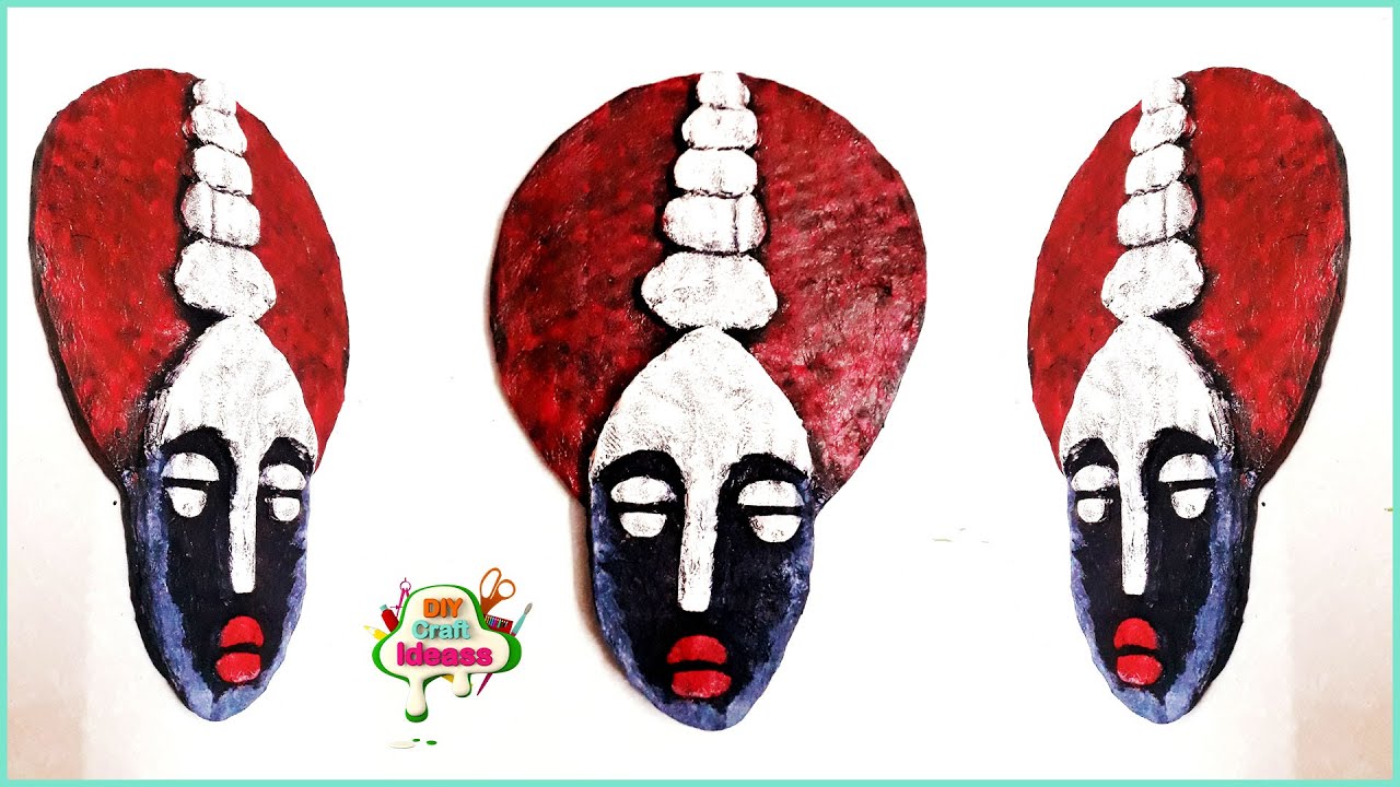Tribal face home decor idea | How to make Mask with tissues and ...