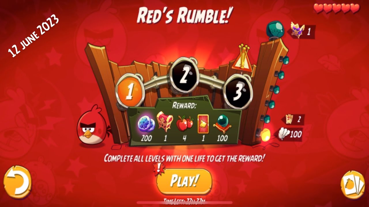 Angry Birds 2 Daily Challenge Red's Rumble | So close...yet so far ...
