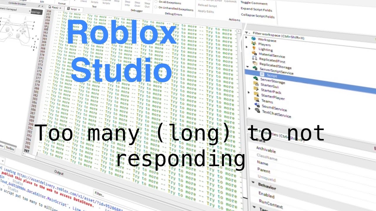 Roblox Studio - Make Too Many Text in the Script to Not Responding ...