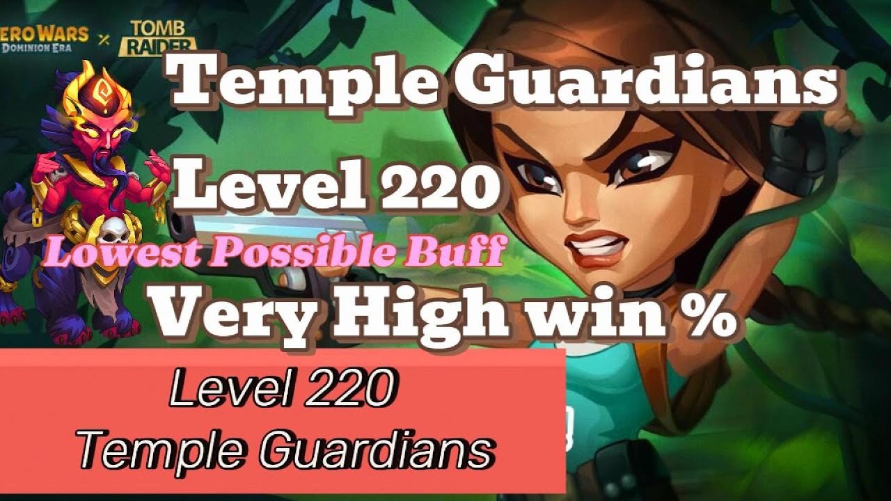 Level 220 Temple Guardians, High win %, Lowest Buff - Lara Croft Event ...