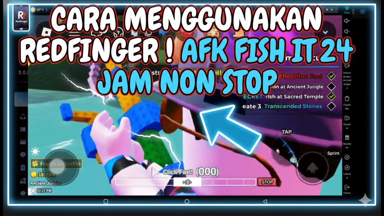 Cara Menggunakan aplikasi RedFinger untuk game fish it Roblox - YouTube