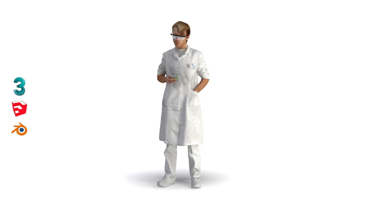 3D Model of Scientist 025 | for architectural renderings - YouTube