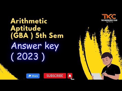 Arithmetic Aptitude 2023 Questions Paper with Answers | BBA - 5th Sem | #ccsu #bba #5thsem - YouTube