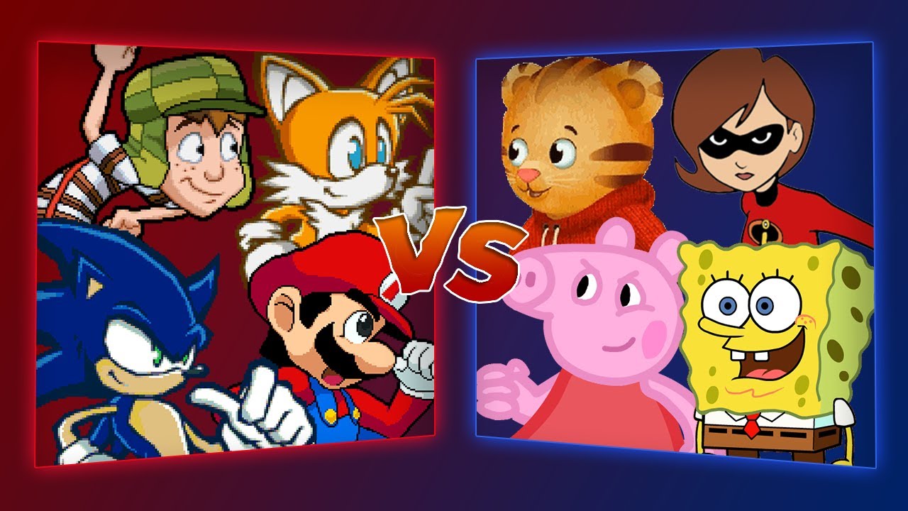 MUGEN Battle - El Chavo/Sonic/Tails/Mario vs Daniel Tiger/Elastigirl ...