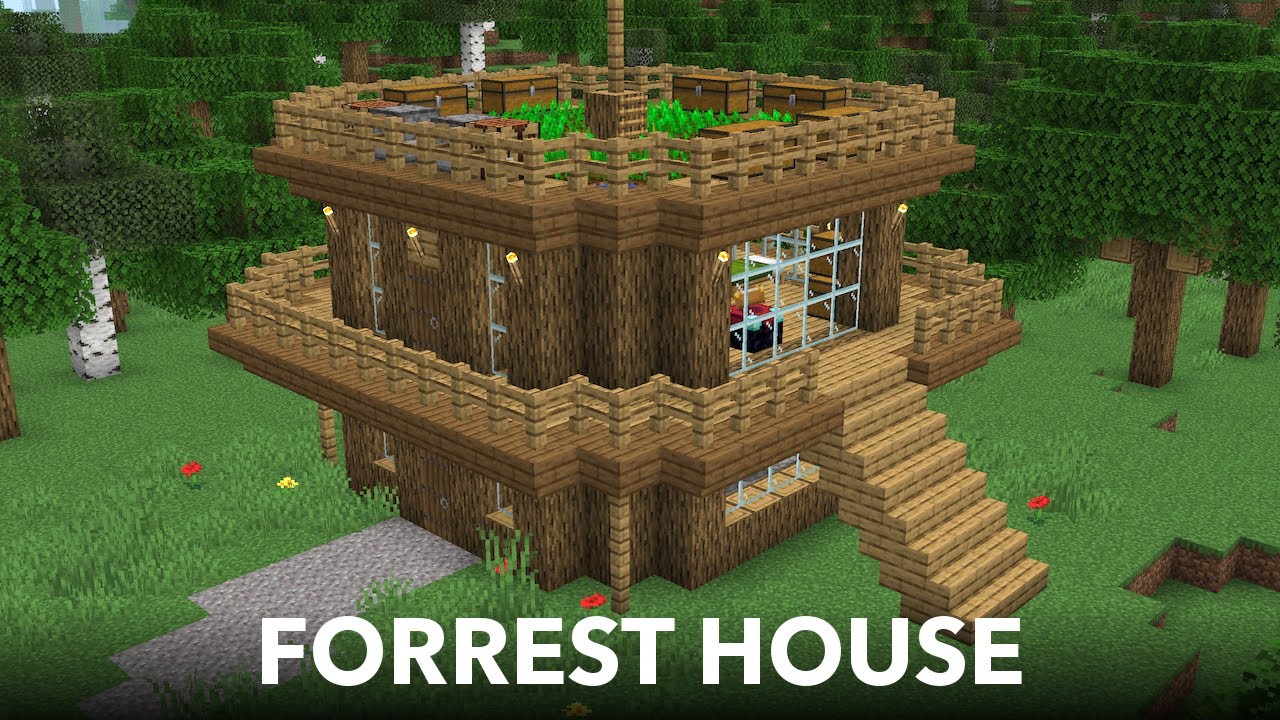 MINECRAFT: Building a Forrest Survival House (Tutorial #4) - YouTube