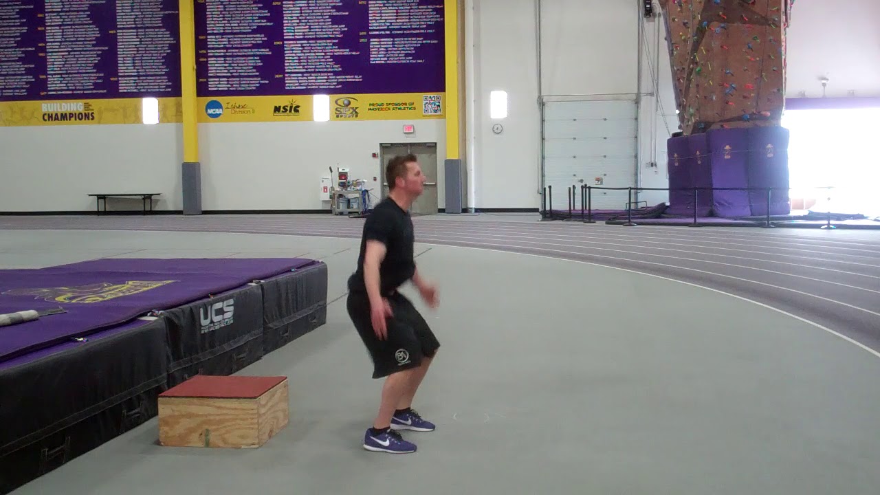 Depth jump into overhead MB toss for height - YouTube