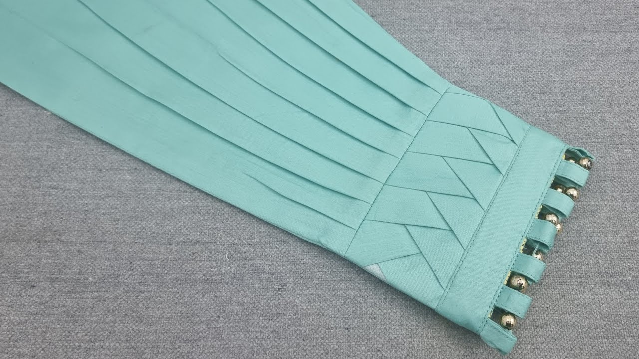 Very Beautiful Sleeve Design with Beads and Strip Cutting and Stitching ...