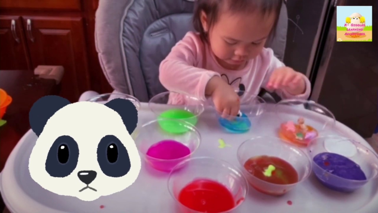 Learning animals, colors and numbers for toddlers/DIY slime surprise ...