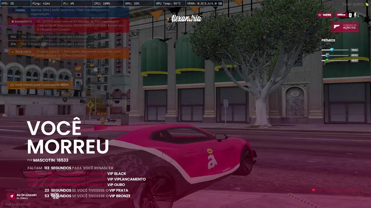 LIVE GTA RP ALEXANDRIA RP AÇÃO SUL E NORTE SO VEM BB - YouTube