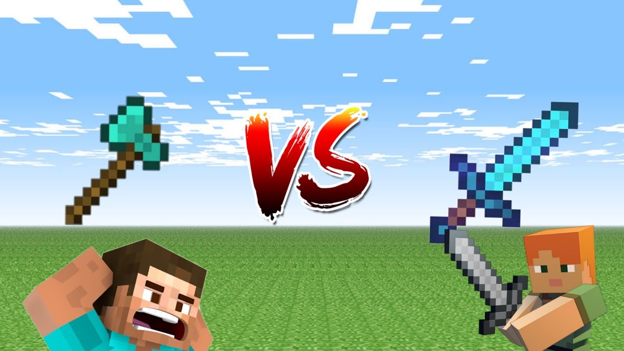 SWORD VS AXE (BEDROCK) - YouTube