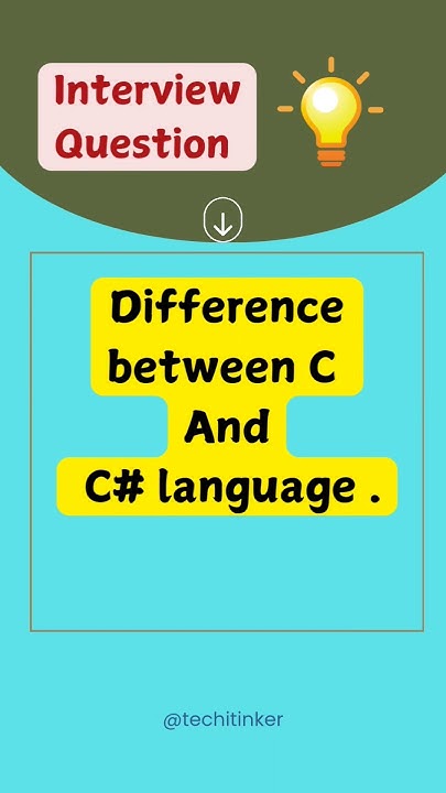#8 What is the difference between C and C# language? | #shorts #csharp #interview #difference ...