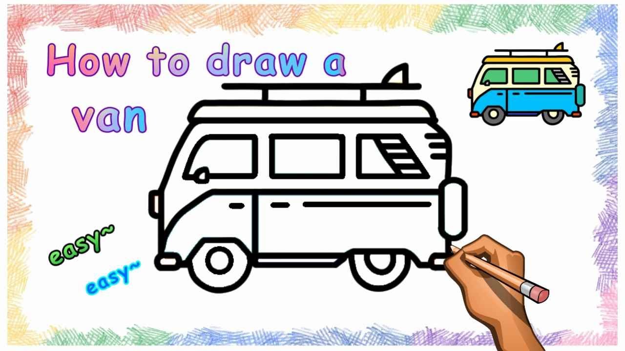 How to draw a van easy - YouTube
