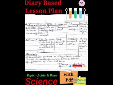 Diary Based Lesson Plan for Science | Acids and Bases | B.Ed lesson ...