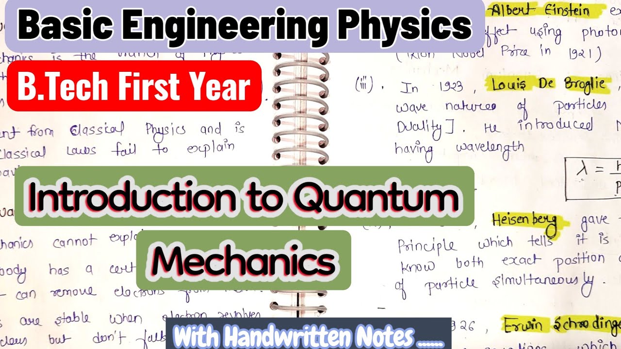 Quantum Mechanics Explained 💥 Introduction for B.Tech 1st Year | Basic ...