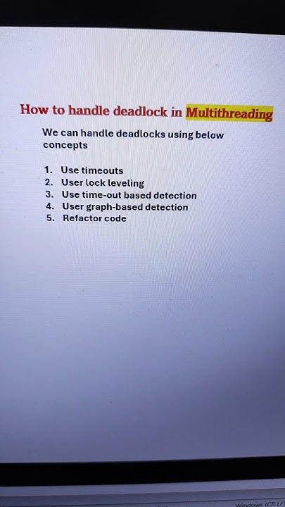 Handling deadlocks in multithreading - YouTube