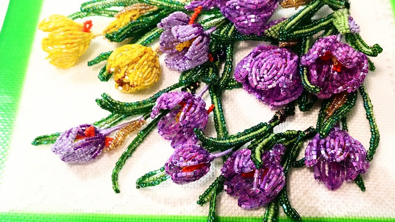Крокусы из бисера Beaded crocuses Анонс к МК от Koshka2015 - цветы из ...