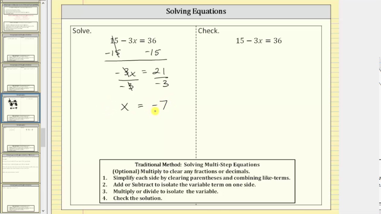 Solve A Linear Equation In One Variable Traditional 15 3x 36 YouTube solve-a-linear-equation-in-one-variable-traditional-15-3x-36-youtube