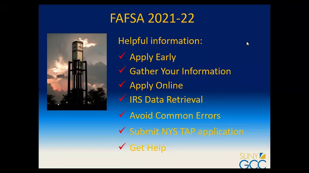 GCC Financial Aid: File Your FAFSA Now - YouTube