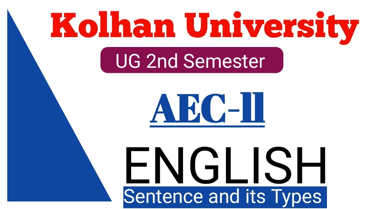 Kolhan University UG 2nd semester AEC -2 English for all Students ...