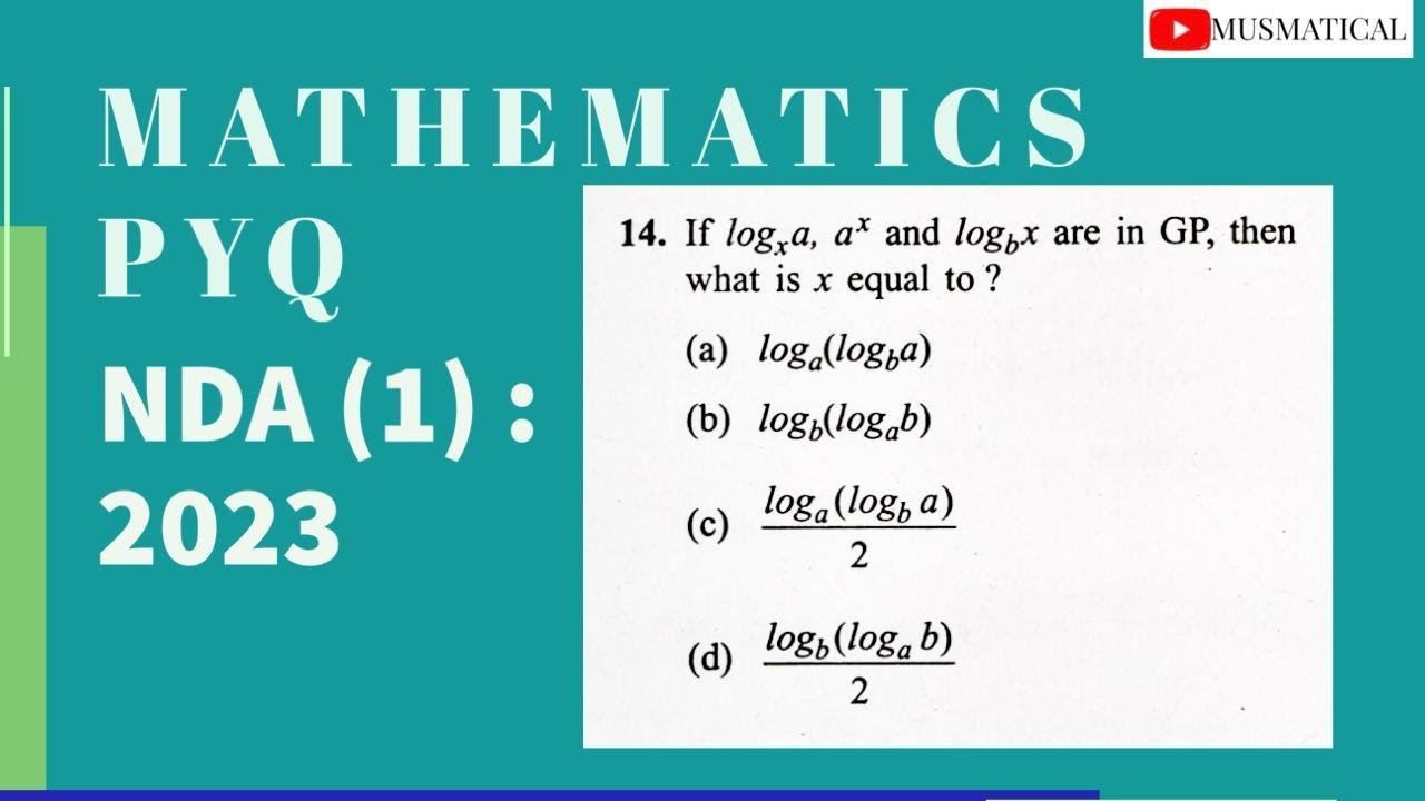NDA (1) : 2023 MATHEMATICS PYQ - YouTube