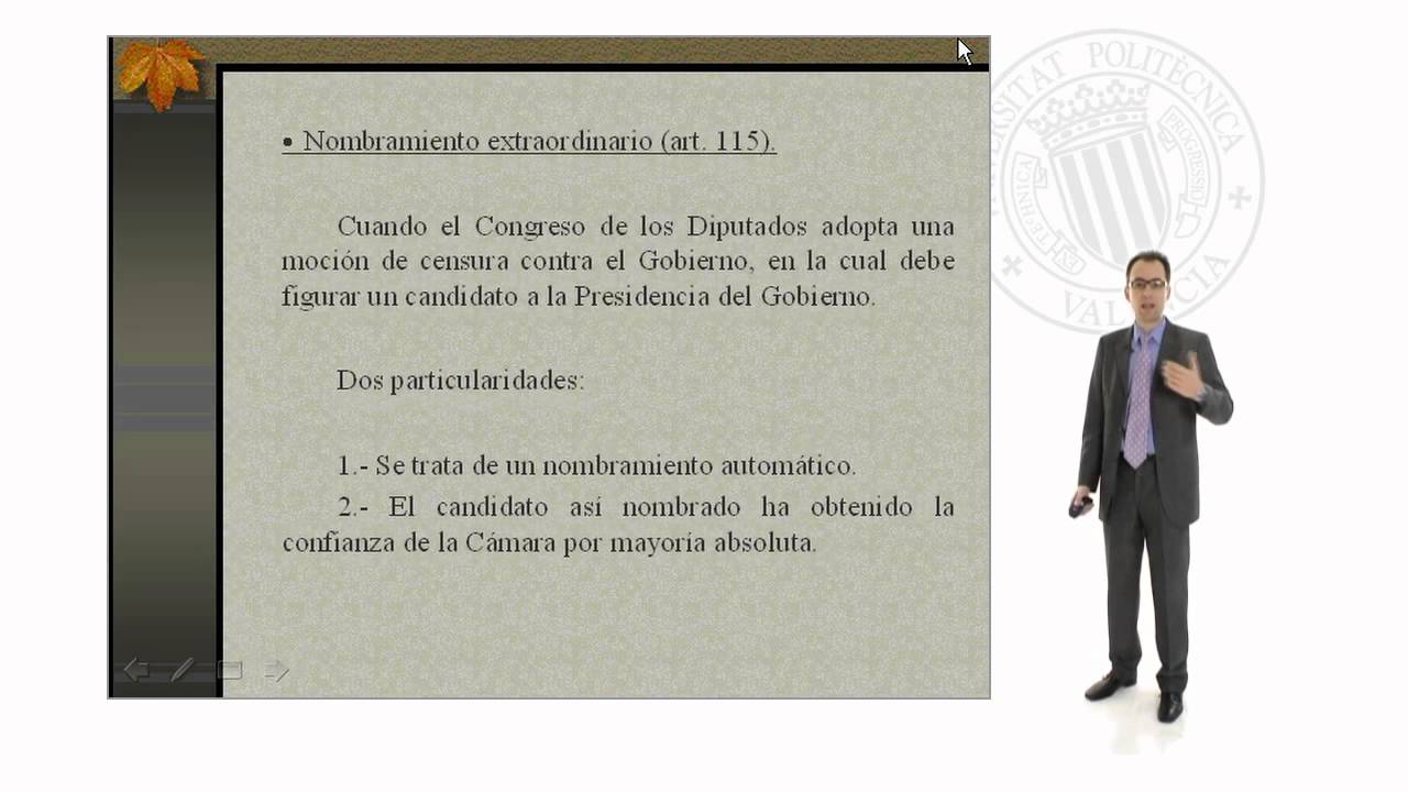 Nombramiento Y Cese Del Presidente Del Gobierno Upv Youtube