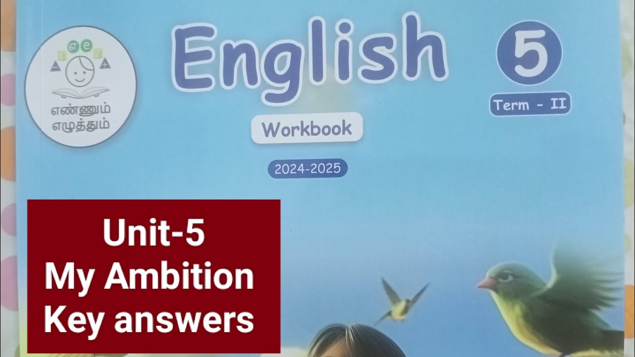 5th std Term-2 English workbook unit-5 My Ambition Key answers..2024-25 - YouTube