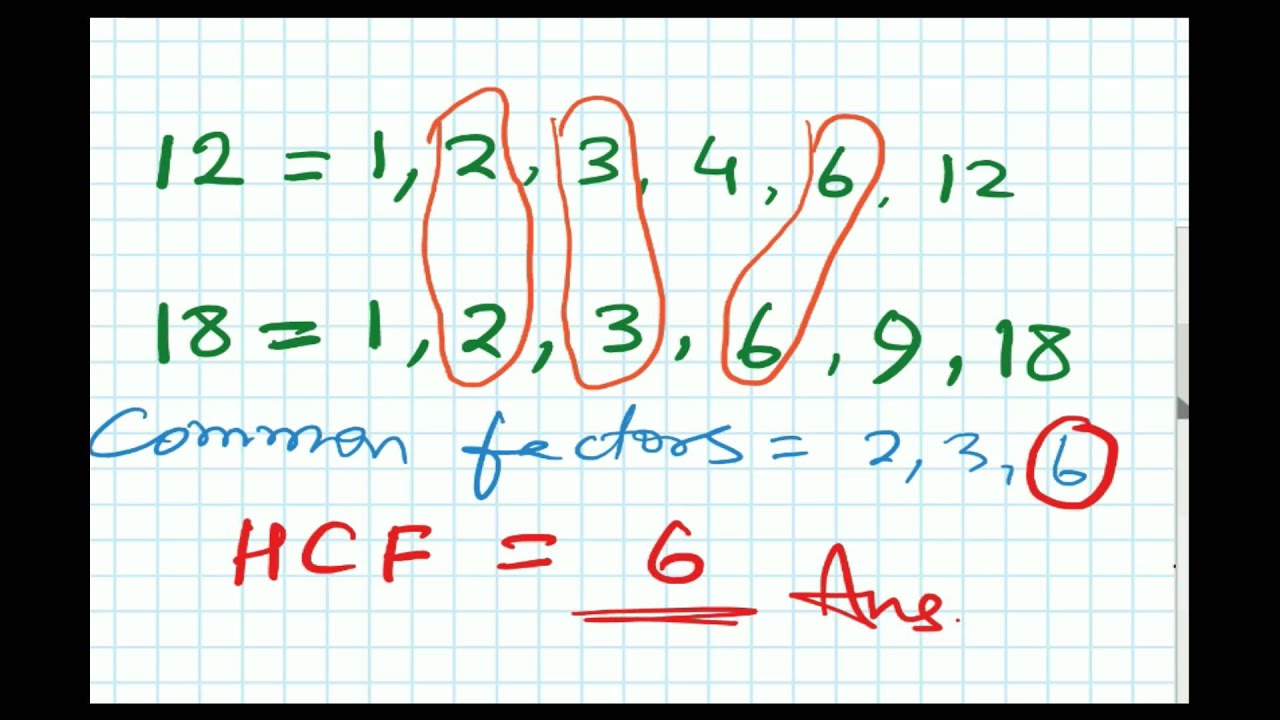 Finding HCF By Factor Method And Prime Factoristion Method Division