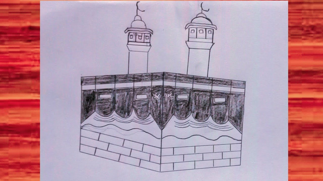 How to draw kaaba easily | Ramadan drawing | Kabba drawing tutorial ...