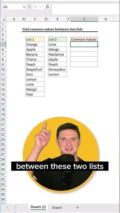 Find Common Values Between Two Lists In Excel - YouTube