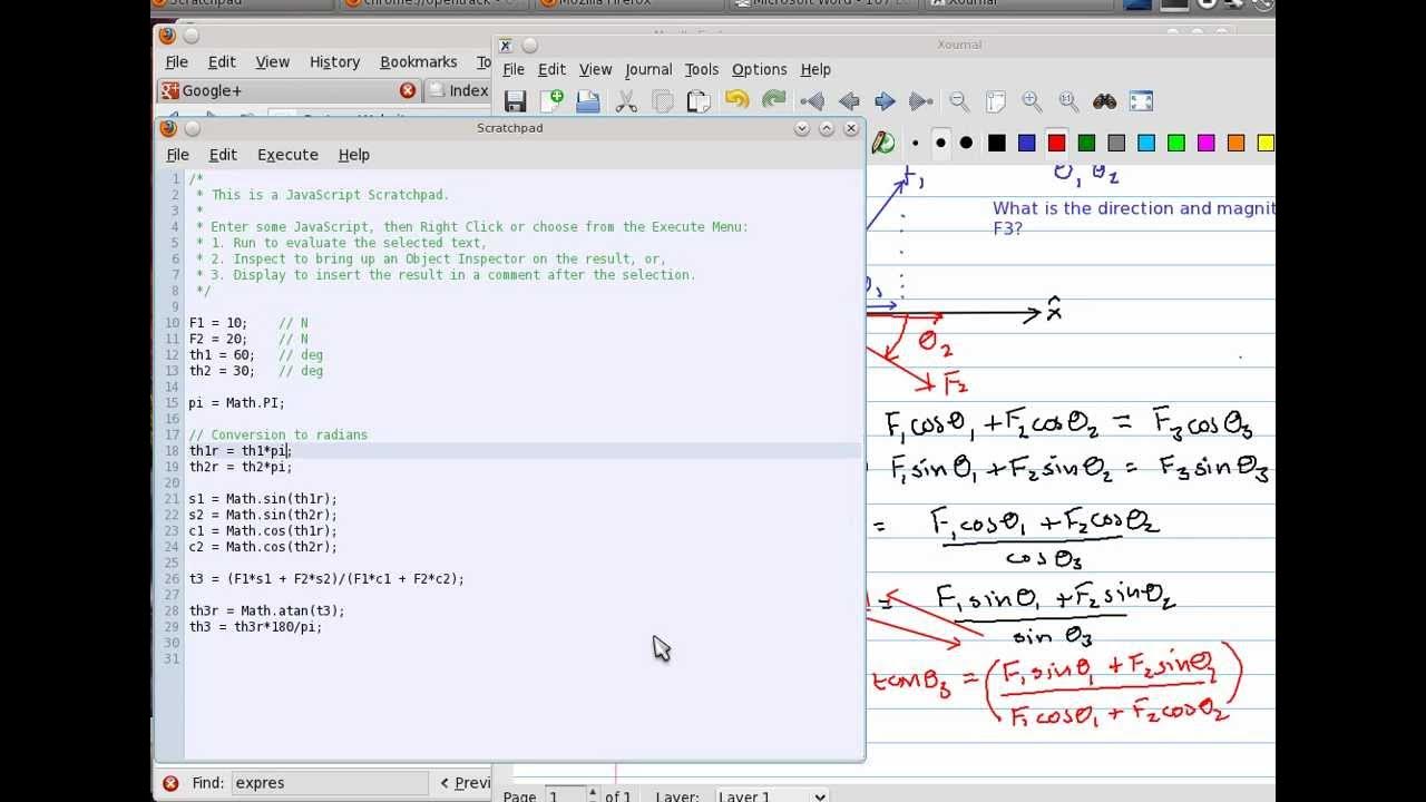 JavaScript Physics - Force balance and trig - Part 1 - YouTube