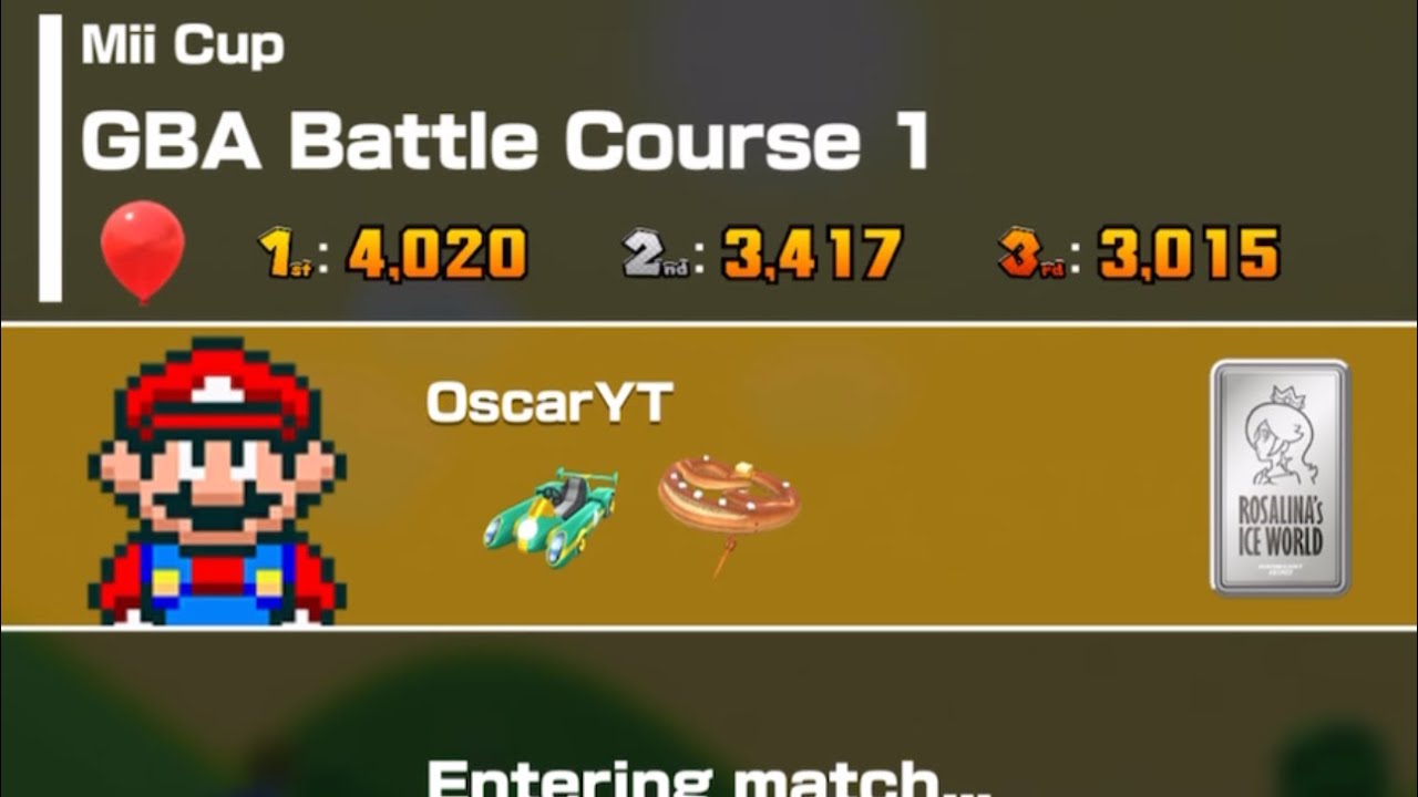 Mario kart tour Mario ( SNES) GBA battle course 1 (Mii cup)(new year ...
