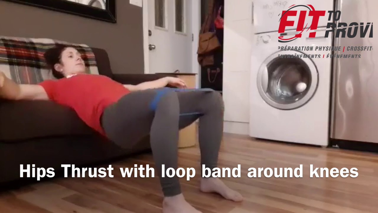 Hips Thrust with loop band around knees - YouTube