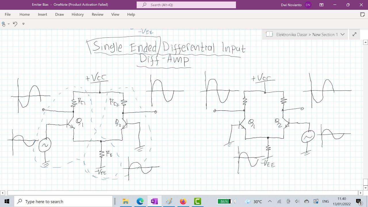 Single Ended Differential Input - Differential Amplifier / Penguat Beda ...