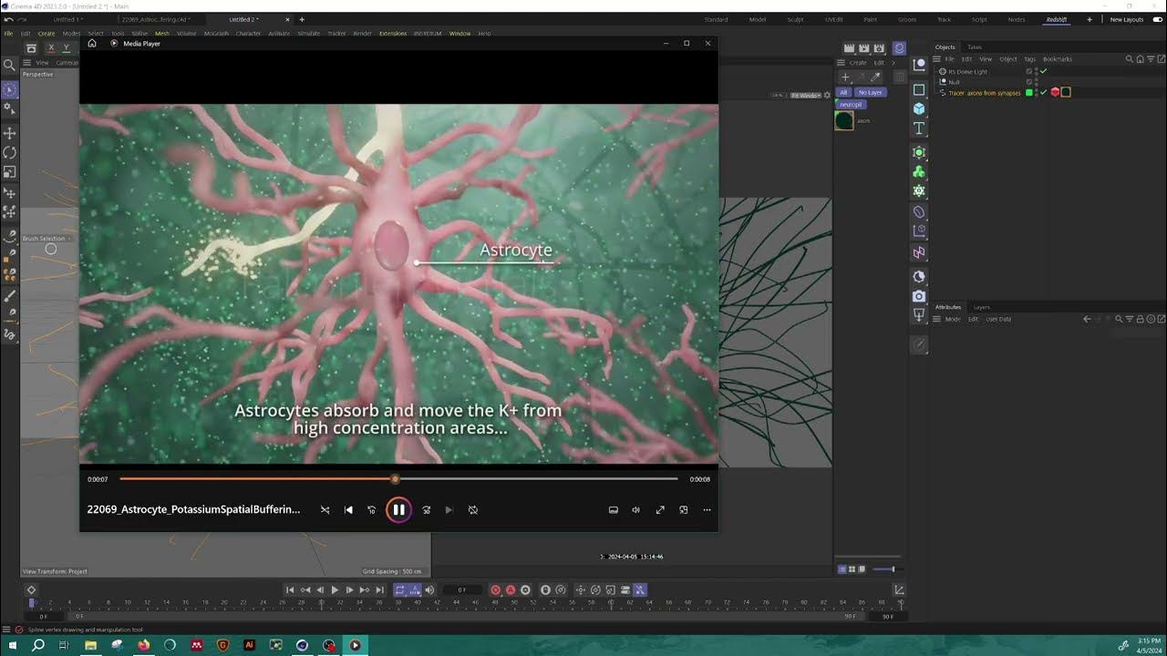 Using Redshift Hair Nodes To Render Splines In Cinema4d Youtube