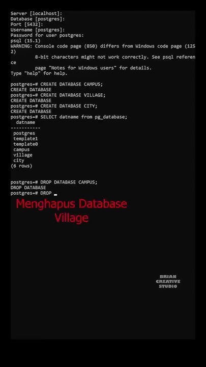 Membuat dan menghapus database | PostgreSQL | #shorts - YouTube