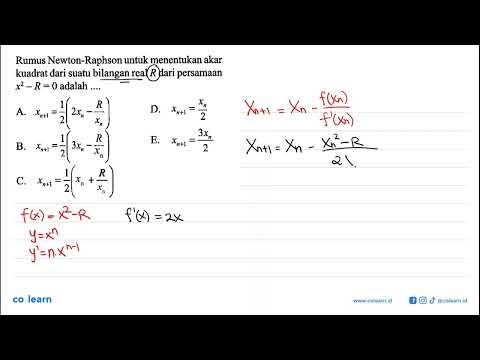Rumus Newton-Raphson untuk menentukan akar kuadrat dari suatu bilangan ...