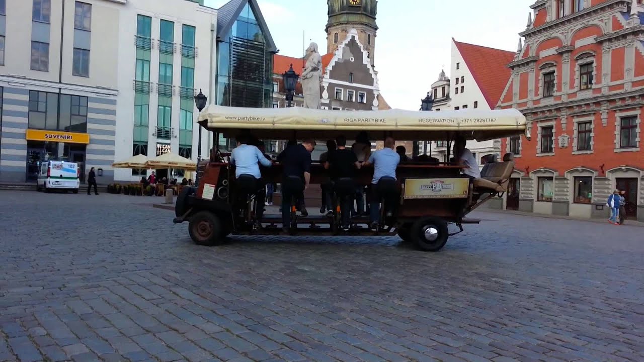 Riga, Latvia - Beer Bike, Pedal Pub | 라트비아 리가 - YouTube