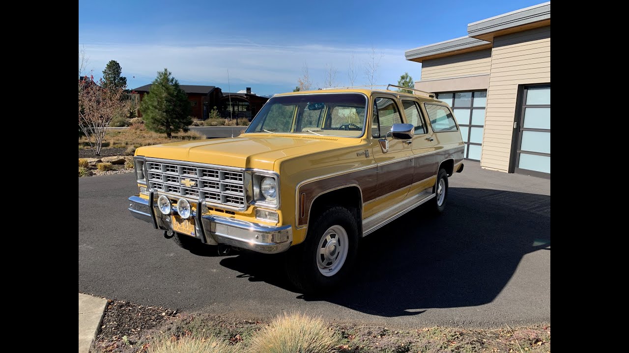 1977 Yellow Chevy Suburban Silverado Estate Trailering Special | Window ...