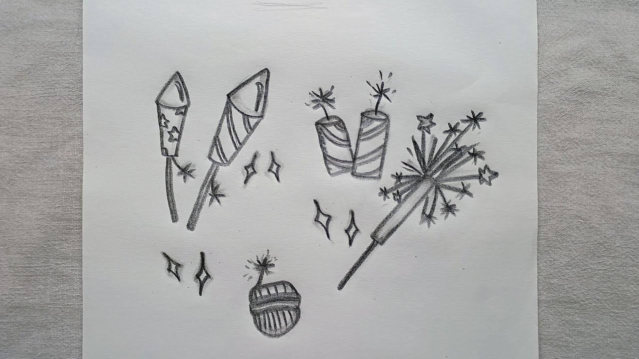 How to draw diwali crackers😍 || Easy step by step tutorial || Akshat ...