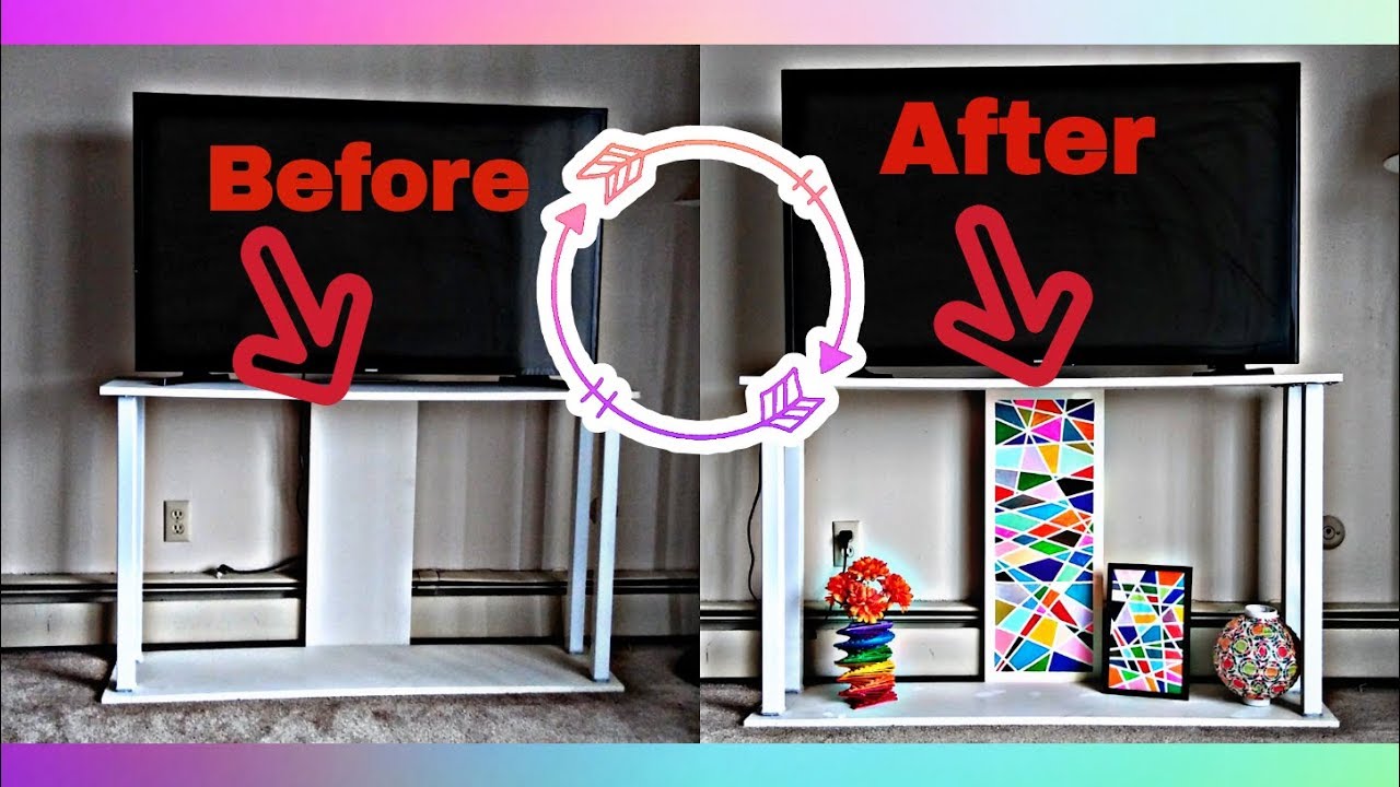Abstract Artwork || Room Decor || Transforming my TV Stand - YouTube