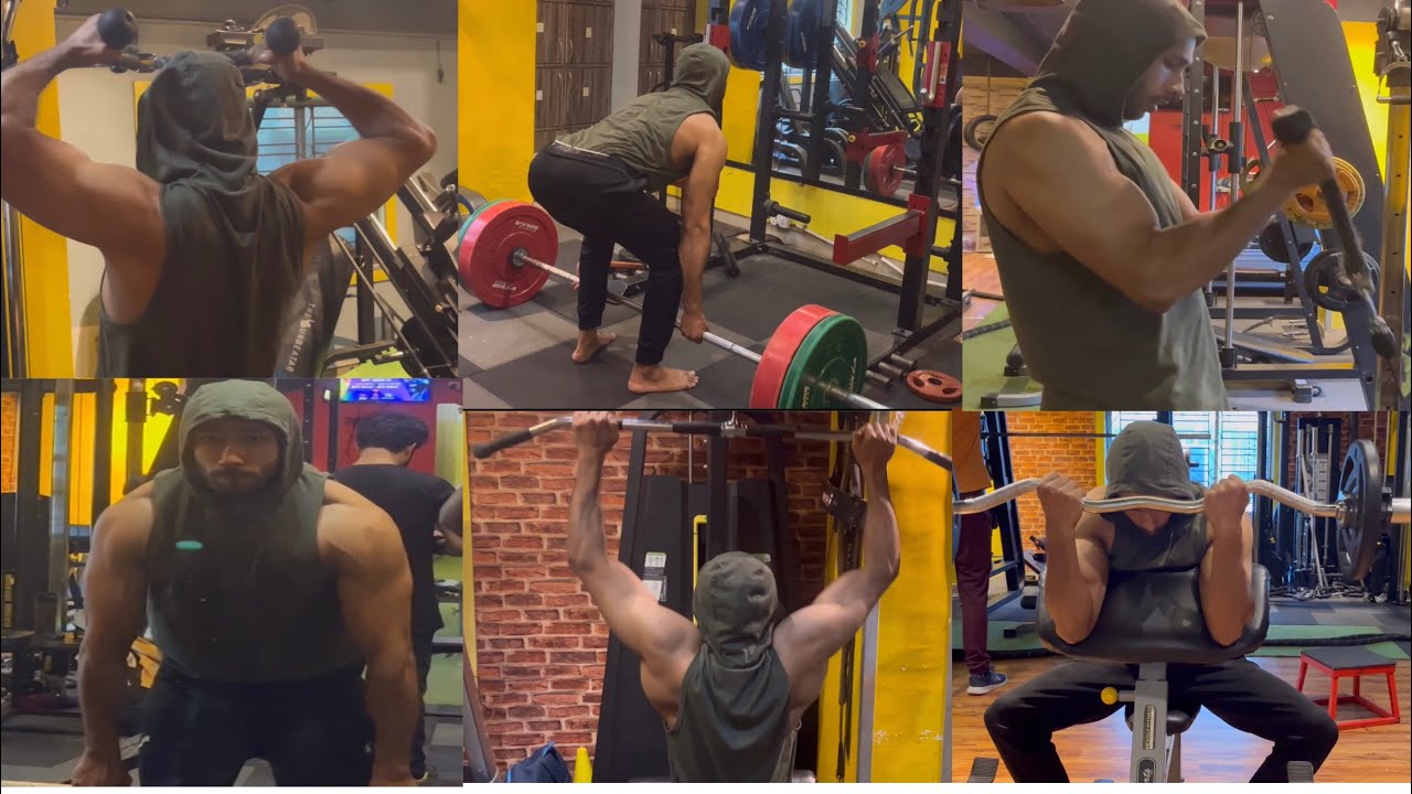 Pull day for beginners.. back + posterior del + traps + biceps.. - YouTube