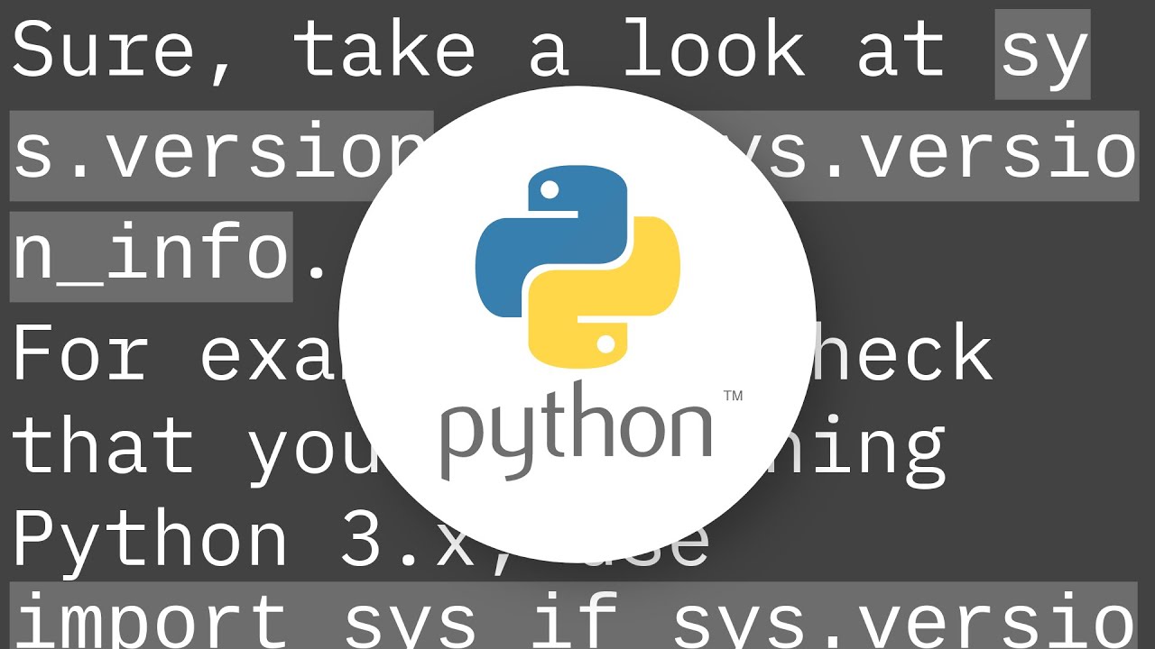 How Do I Detect The Python Version At Runtime YouTube How Do I Detect The Python Version At Runtime YouTube