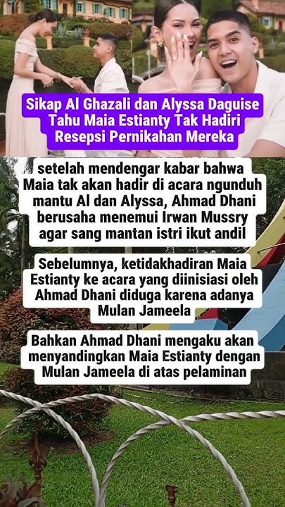 Sikap Al Ghazali dan Alyssa Daguise Tahu Maia Estianty Tak Hadiri Resepsi Pernikahan Mereka ...