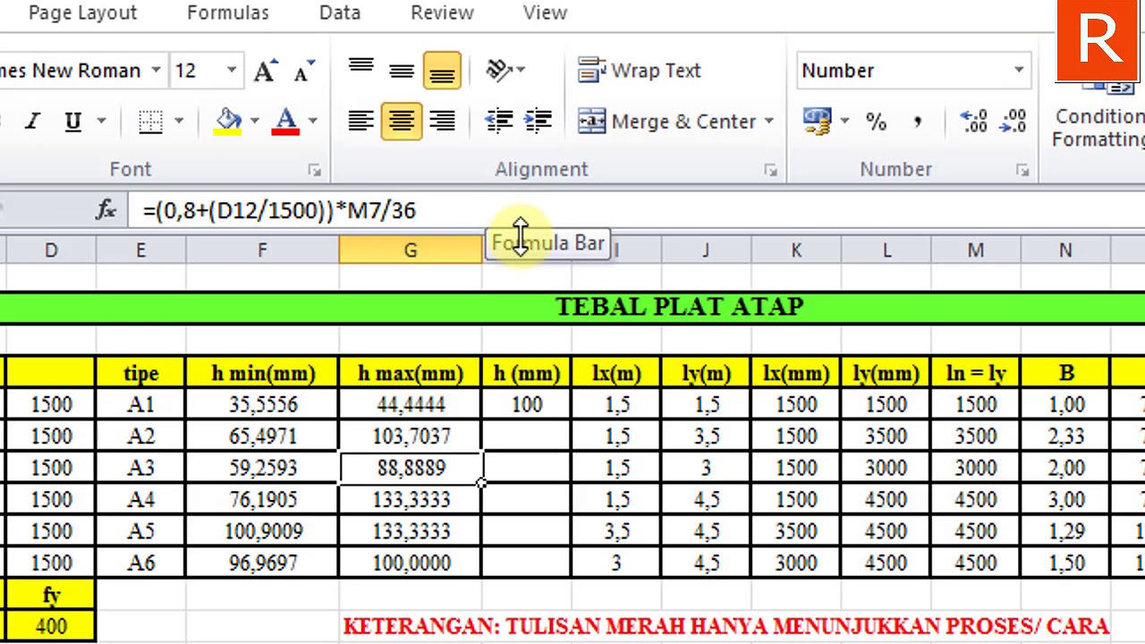 TAHAPAN PERENCANAAN PELAT BETON BERTULANG SECARA MANUAL DENGAN MS.EXCEL ...