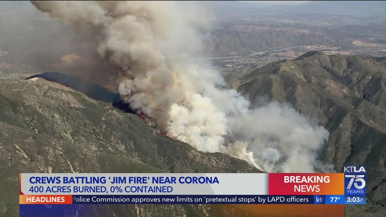 Jim Fire burns hundreds of acres in Cleveland National Forest - YouTube