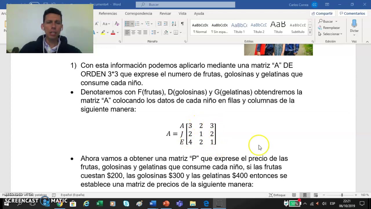 EJERCICIO DE MATRICES - YouTube
