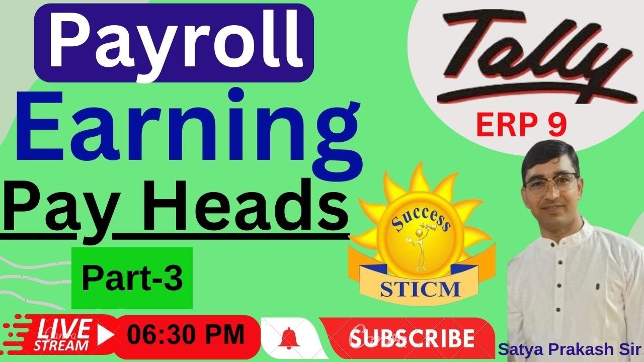 Earning Pay Heads in Tally ERP 9| Class-3 | Learn Tally Payroll ...